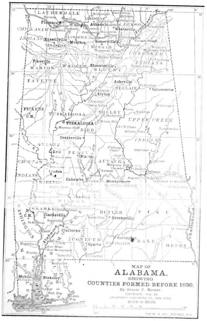 1830 Map of Alabama